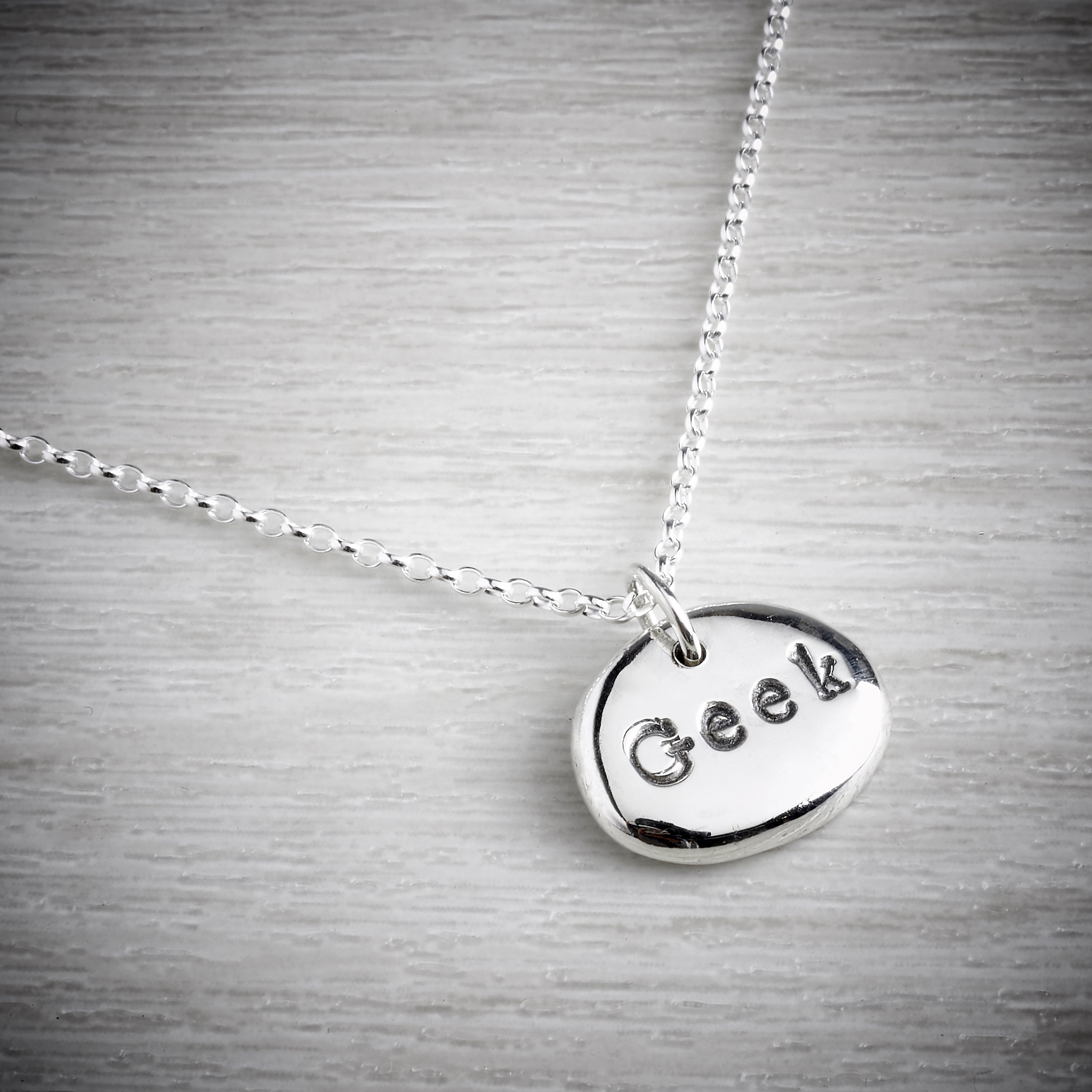 Silver 'Geek' Pebble Necklace – Emma White & The Jewellery Makers