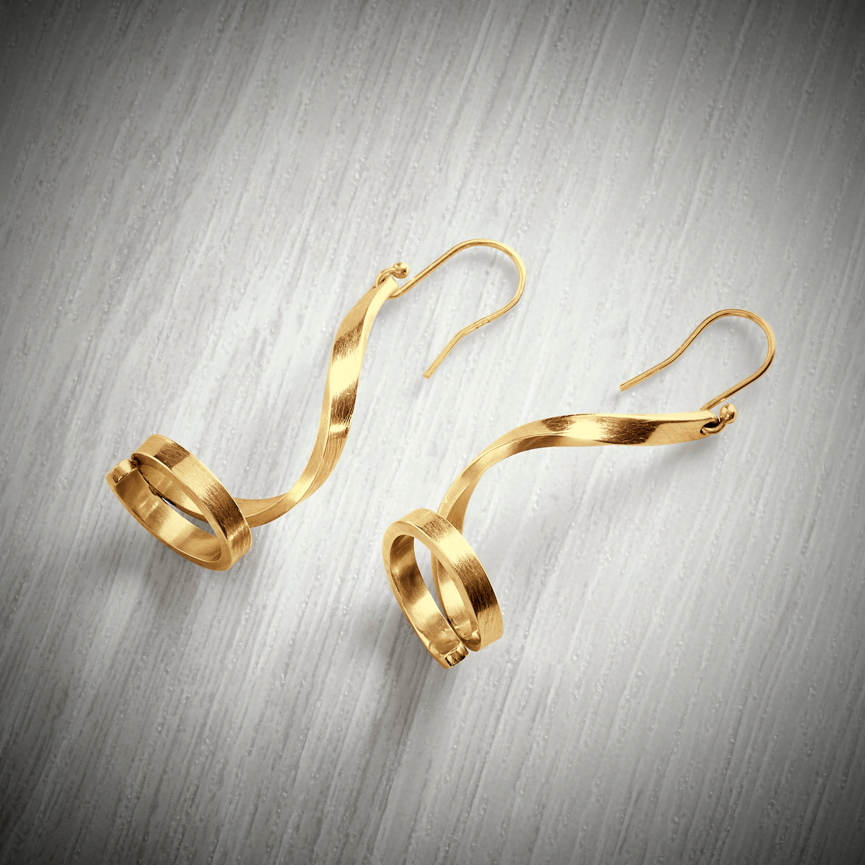 18ct Gold Vermeil Swirl Hook Earrings – Emma White & The Jewellery Makers