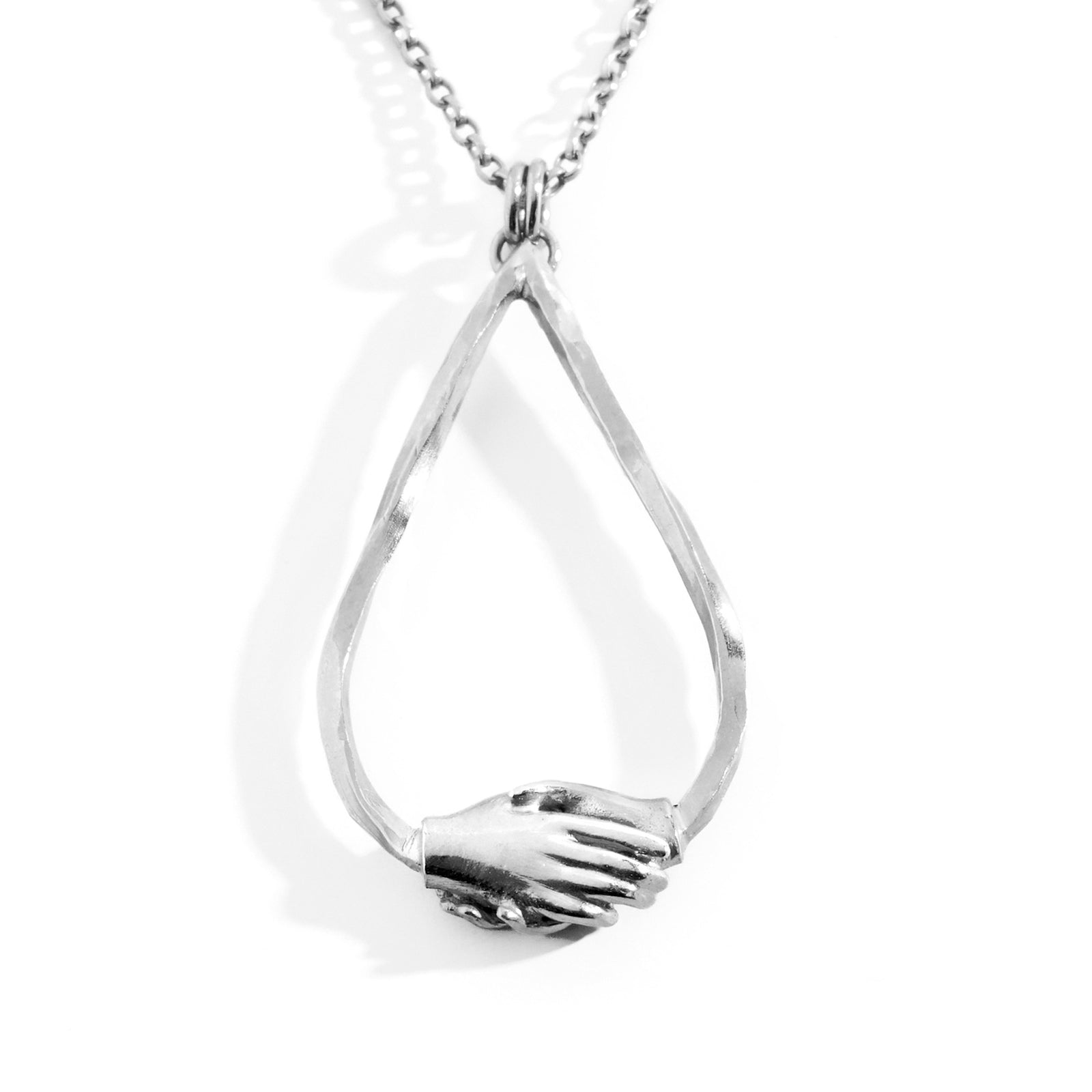 Silver Large Clasped Teardrop Necklace by Emma White – Emma White & The ...